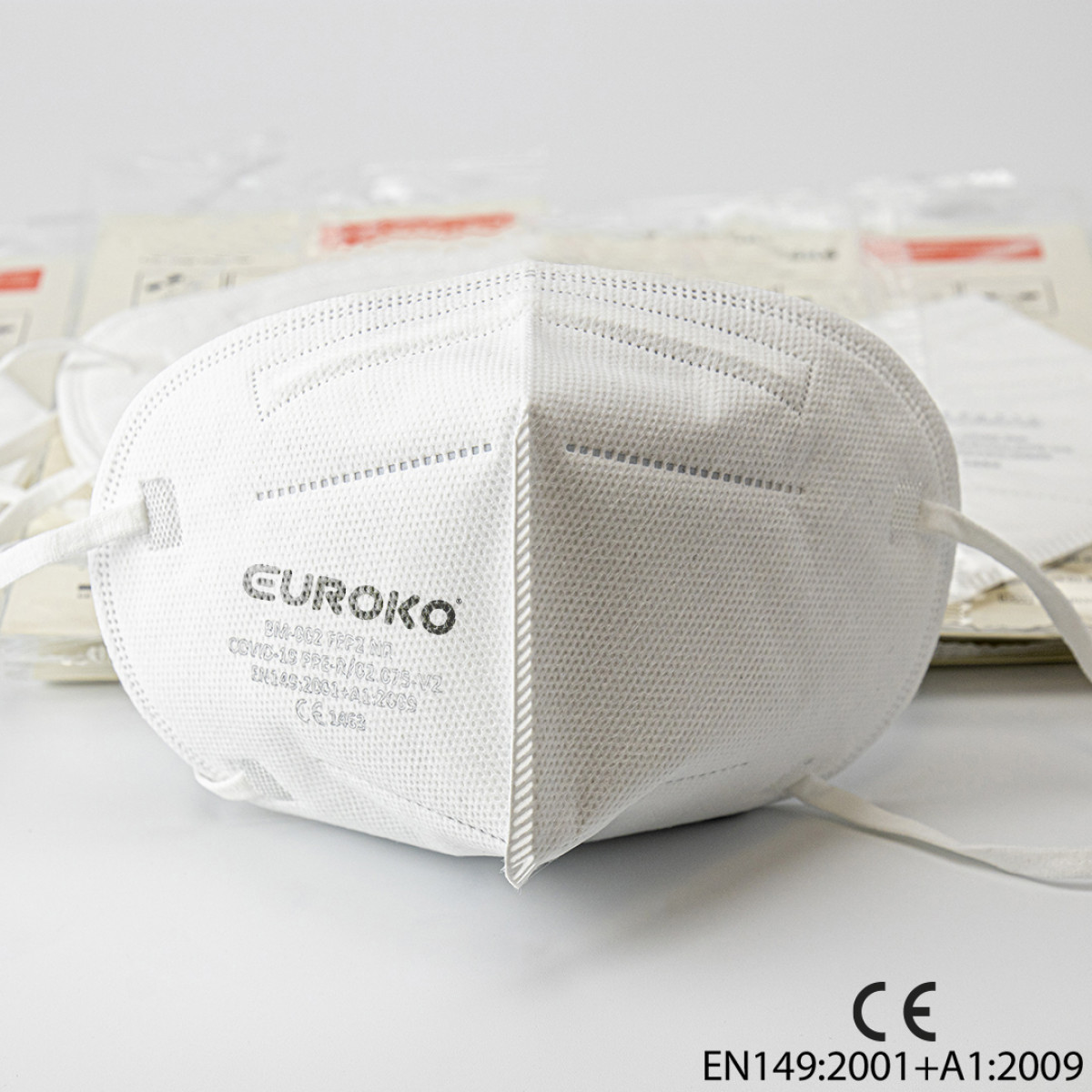 FFP2 (EN149:2001+A1:2009) s potiskem | www.euroko.cz